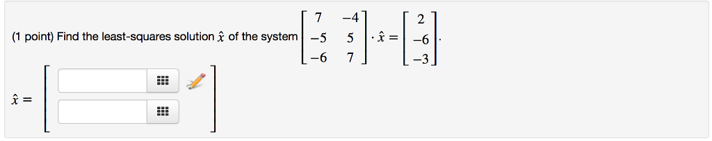 Solved Find the least-squares solution x? of the system | Chegg.com
