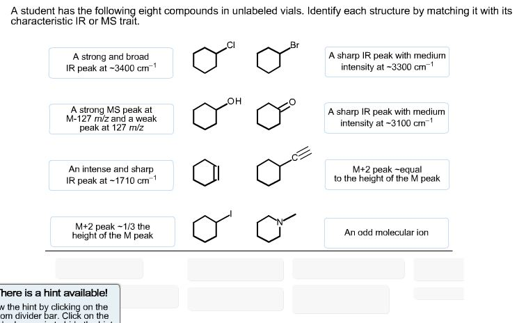 Solved A student has the following eight compounds in | Chegg.com