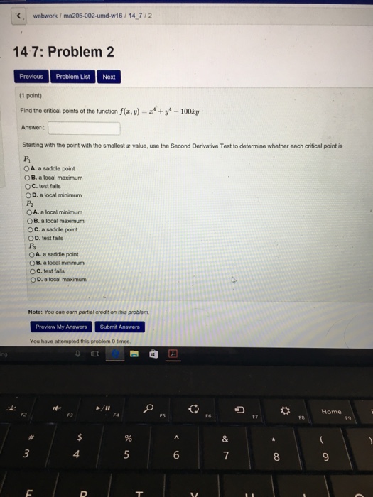 Solved webwork / ma205-002-umd-w16/14 7/2 147: Problem 2 | Chegg.com