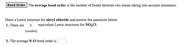 Solved The average bond order is the number of bonds between | Chegg.com