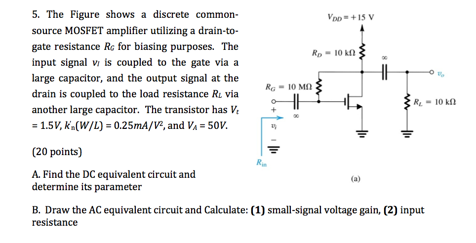 Solved The Figure shows a discrete common-source MOSFET | Chegg.com