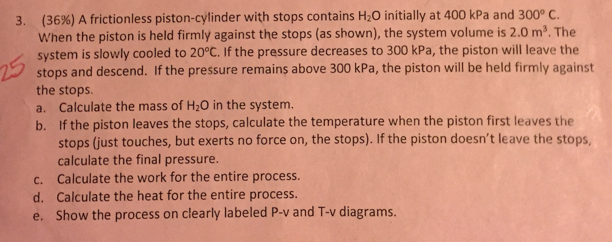 Solved 3. S frictionless piston-cylinder with stops contains | Chegg.com
