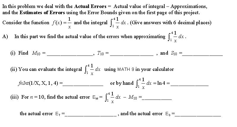 Solved In this problem we deal with the Actual ErrorsActual | Chegg.com