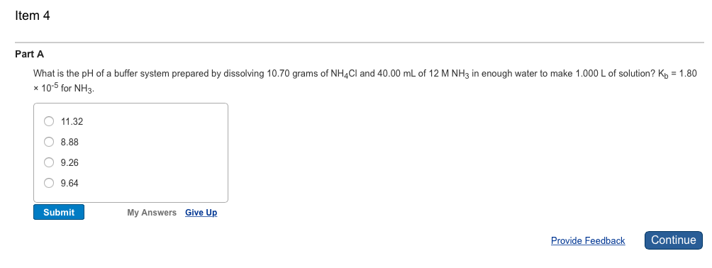 Solved What is the pH of a buffer system prepared by | Chegg.com