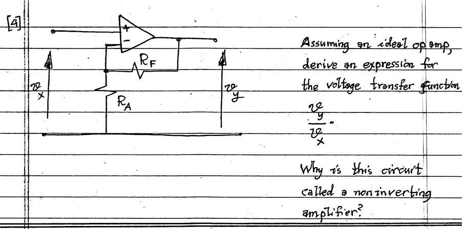 Solved Assuming ideal op amp, derive an expression for the | Chegg.com