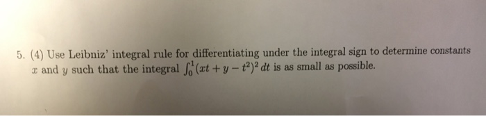 Solved Use Leibniz' integral rule for differentiating under | Chegg.com