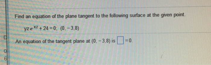 Solved Find an equation of the plane tangent to the | Chegg.com