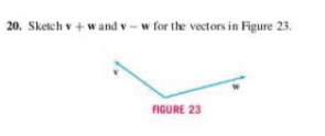 Solved Sketch v + w and v - w for the vectors in Figure 23. | Chegg.com