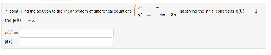 Solved Find the solution to the linear system of | Chegg.com
