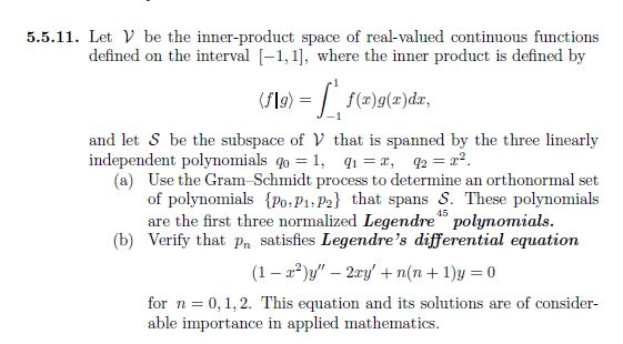 Solved Let V Be The Inner Product Space Of Real Valued