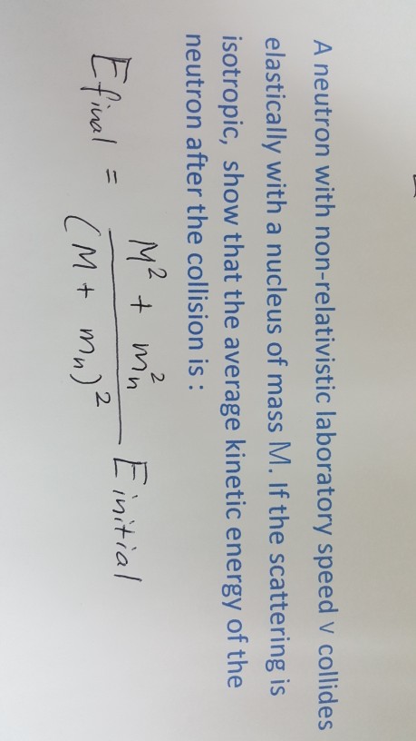 Solved A neutron with non-relativistic laboratory speed V | Chegg.com