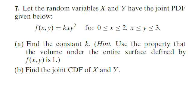 Solved Compute the mean and variance of E(XY) for the | Chegg.com
