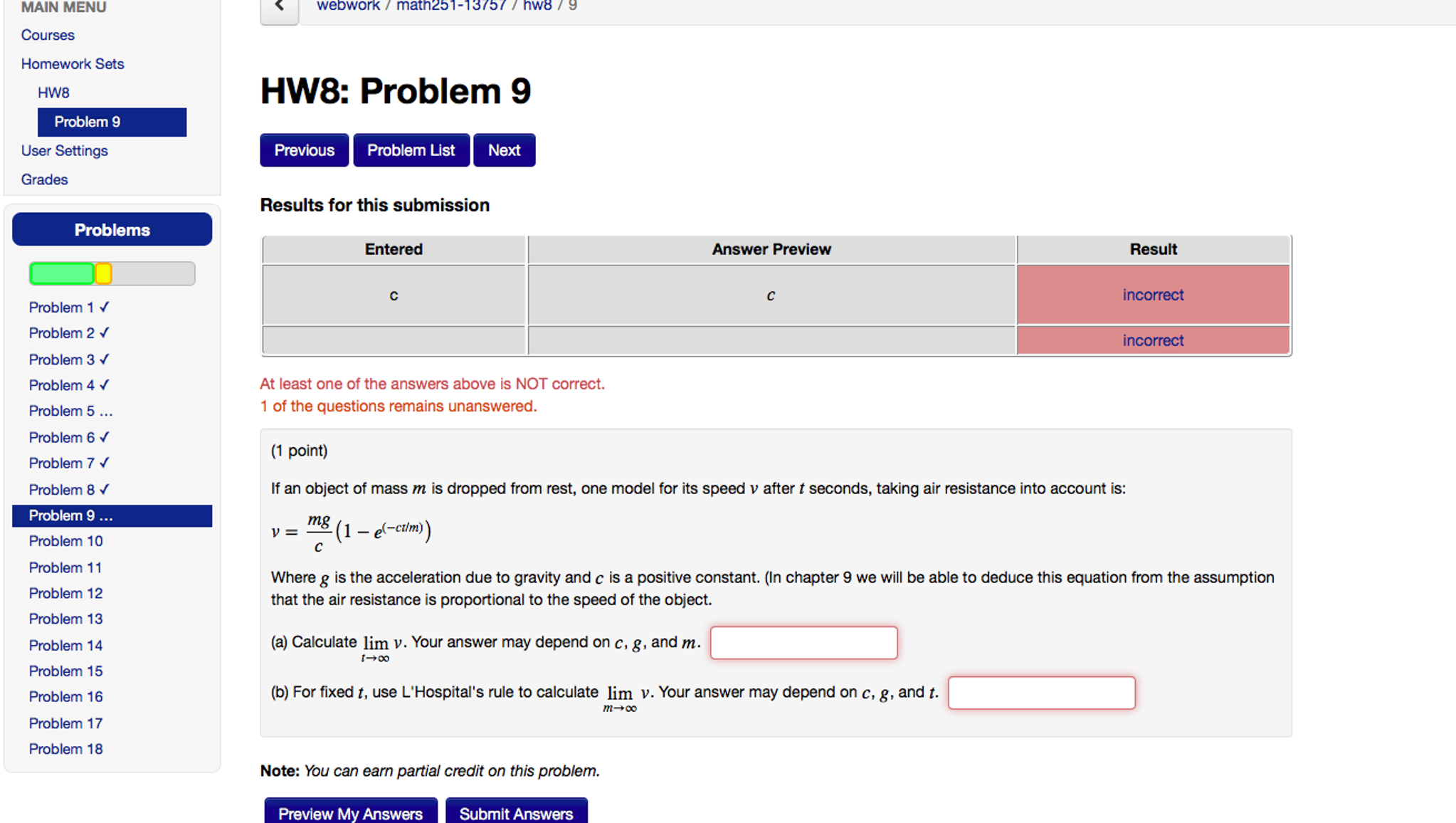 Solved If an object of mass m is dropped from rest, one | Chegg.com