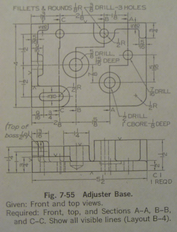 Fig. 7-55 Adjuster Base. Given: Front and top | Chegg.com