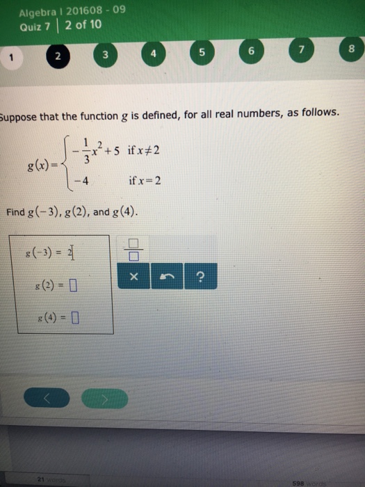 Solved Suppose That The Function G Is Defined For All Real