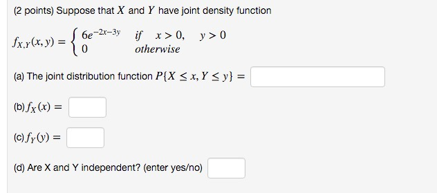 Solved Suppose that X and Y have joint density function The | Chegg.com