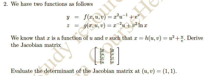 Solved We have two functions as follows y = f(x u v) .. | Chegg.com