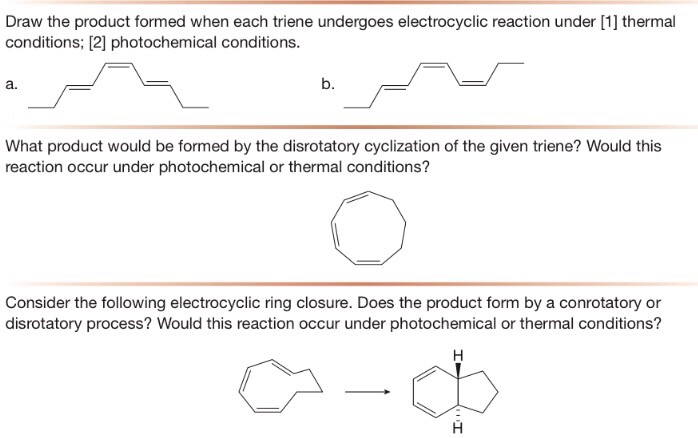 Solved Draw the product formed when each triene undergoes | Chegg.com