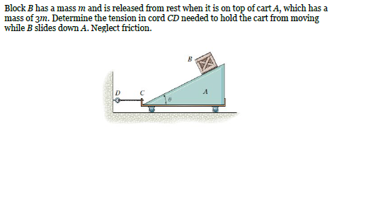 Solved Block B has a mass m and is released from rest when | Chegg.com