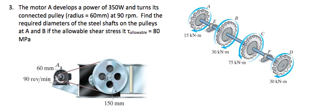 Solved The motor A develops a power of 350W and turns its | Chegg.com