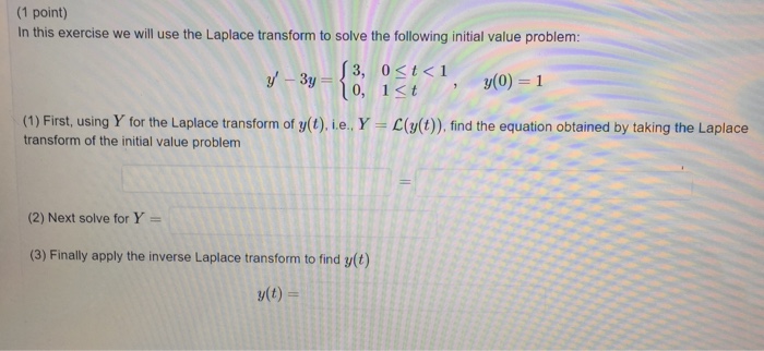 Solved In this exercise we will use the Laplace transform to | Chegg.com