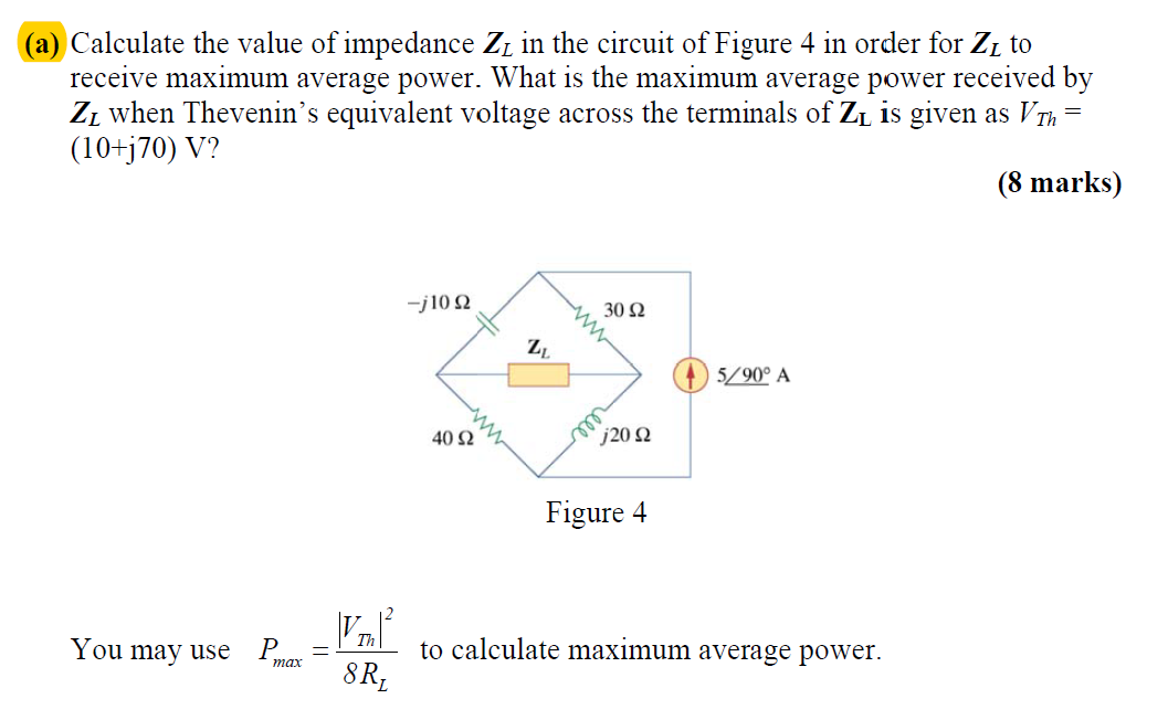 Solved Calculate the value of impedance Z_L in the circuit | Chegg.com