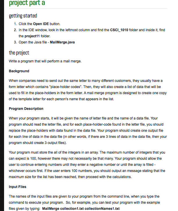 Solved Write a program that will perform a mail merge. | Chegg.com