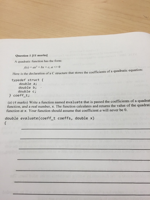 Solved A quadratic function has the form: f(x) = ax^2 + bx | Chegg.com