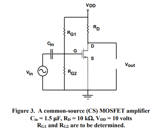 Solved In Fig. 3 find RG1 and RG2 such that VGS = 2 volts. | Chegg.com