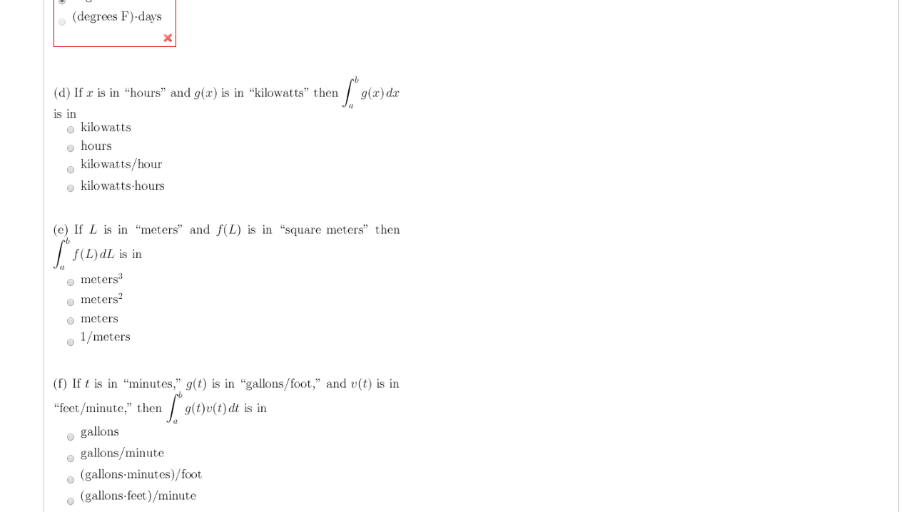 Solved For the following problems, the units of a varible | Chegg.com