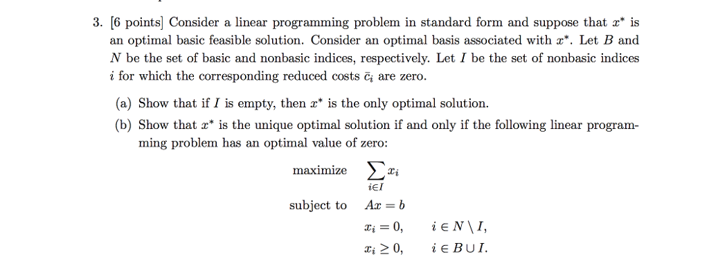 Solved 3. [6 points] Consider a linear programming problem | Chegg.com