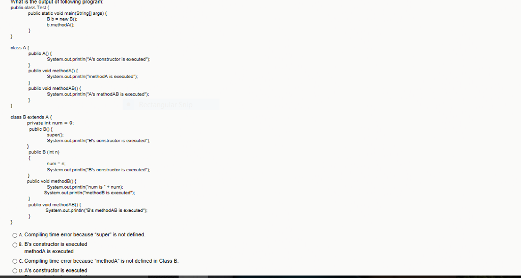 Solved What Is The Output Of Following Program Public