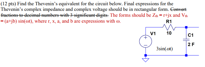 Solved Find the Thevenin's equivalent for the circuit below. | Chegg.com