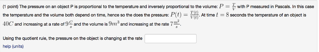 Solved Using the quotient rule, the pressure on the object | Chegg.com