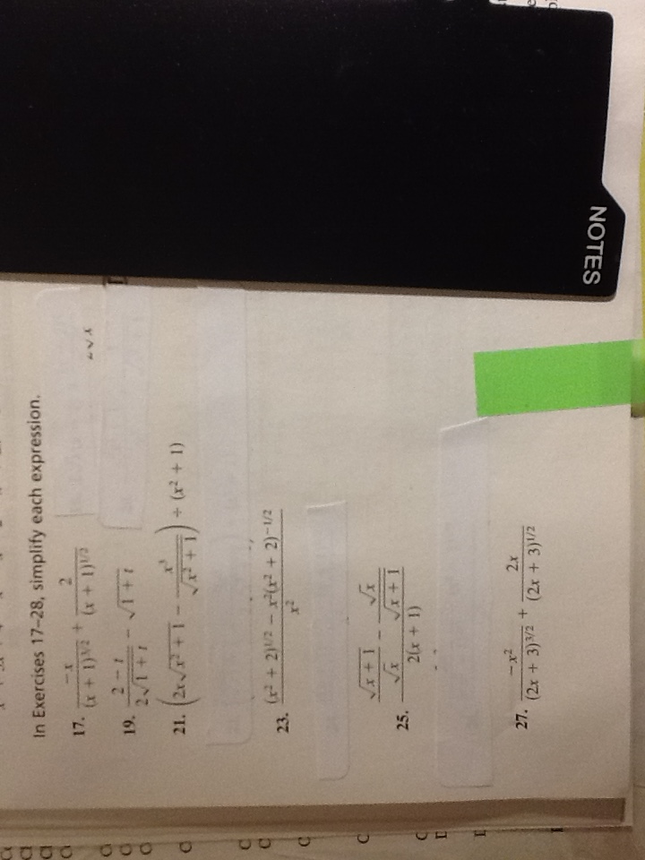 Solved Simplify each expression. -x/(x + 1)^3/2 + 2/(x + | Chegg.com