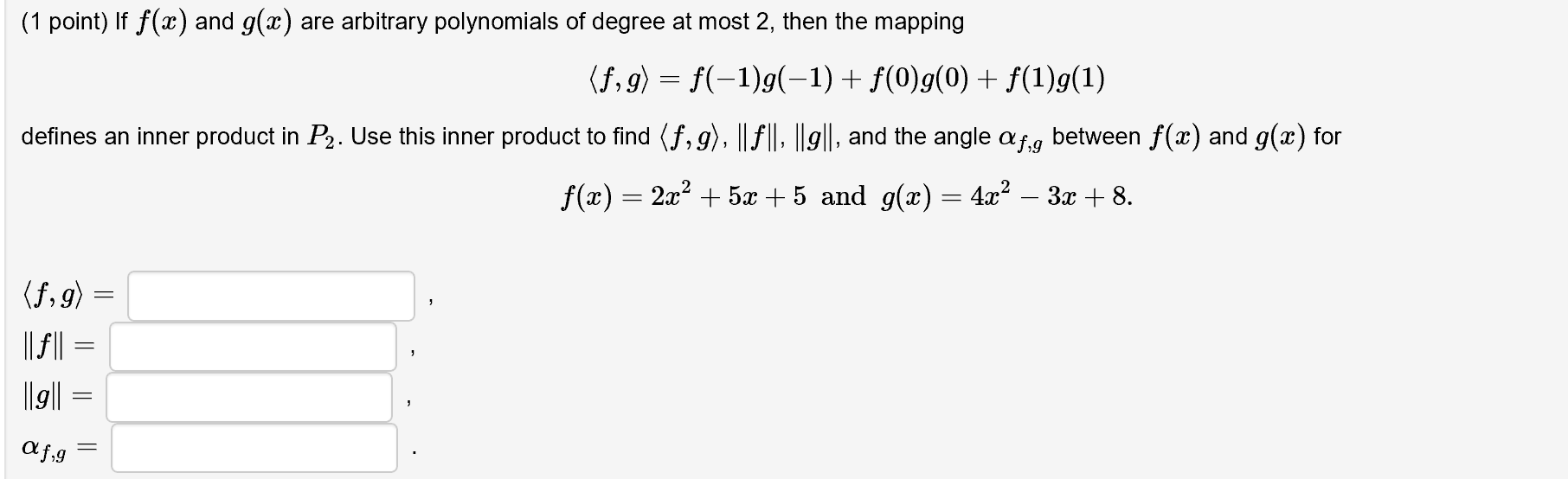 Solved If f(x) and g(x) are arbitrary polynomials of degree | Chegg.com
