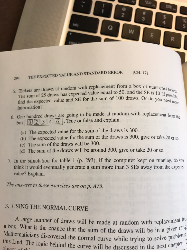 Solved 2 3 5 294 THE EXPECTED VALUE AND STANDARD ERROR CH. | Chegg.com