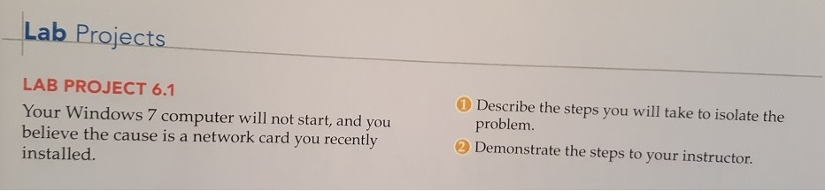 Solved Your Windows 7 computer will not start, and you | Chegg.com