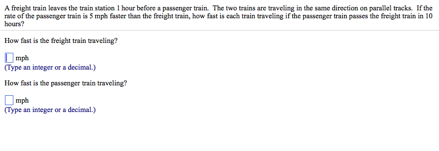 Solved A freight train leaves the train station 1 hour | Chegg.com