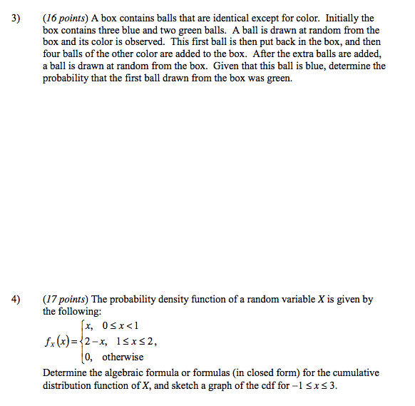 Solved A box contains balls that are identical except for | Chegg.com
