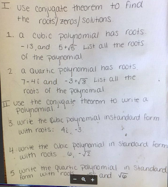 Solved Use conjugate theorem to find the | Chegg.com