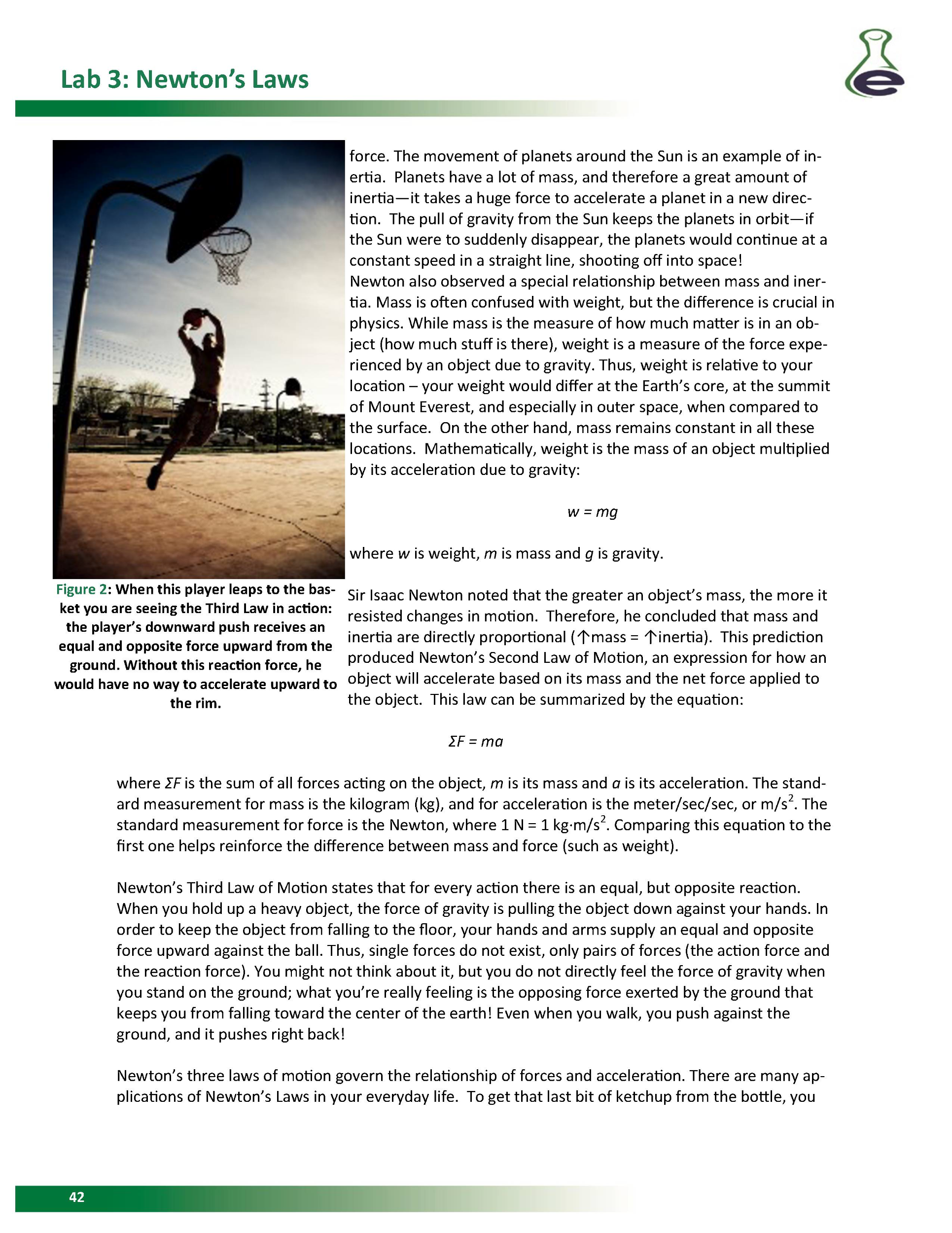 Solved Lab 3: Newton's Laws Concepts to explore: Newton's | Chegg.com