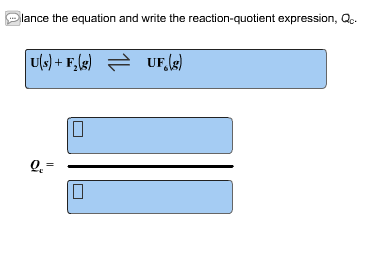 Solved -lance the equation and write the reaction-quotient | Chegg.com