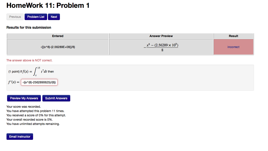 Solved HomeWork 11: Problem 1 Problem List Next Results for | Chegg.com Solved HomeWork 11: Problem 1 Problem List Next Results for | Chegg.com