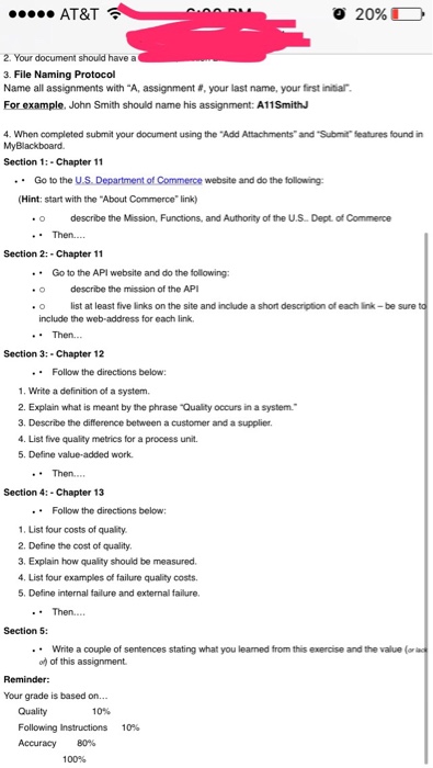 Solved File Naming Protocol Name all assignments with "A, | Chegg.com