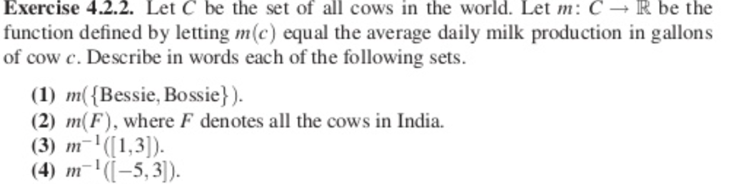 Solved Exercise 4.2.2 Let C be the set of all cows in the | Chegg.com