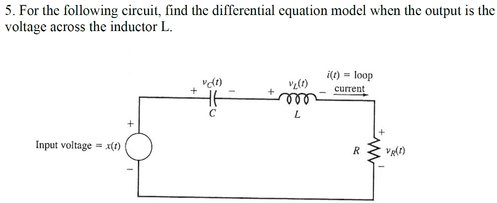 Solved 5. For the following circuit, find the differential | Chegg.com