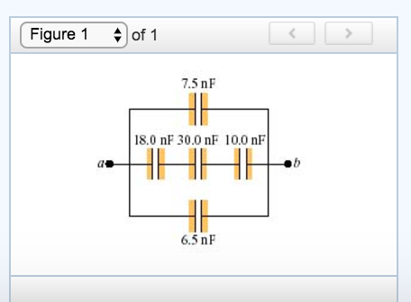 Solved Figure 1 of 1 7.5 nF 18.0 n 30.0 nF 10.0 nF HH 6.5 nF | Chegg.com
