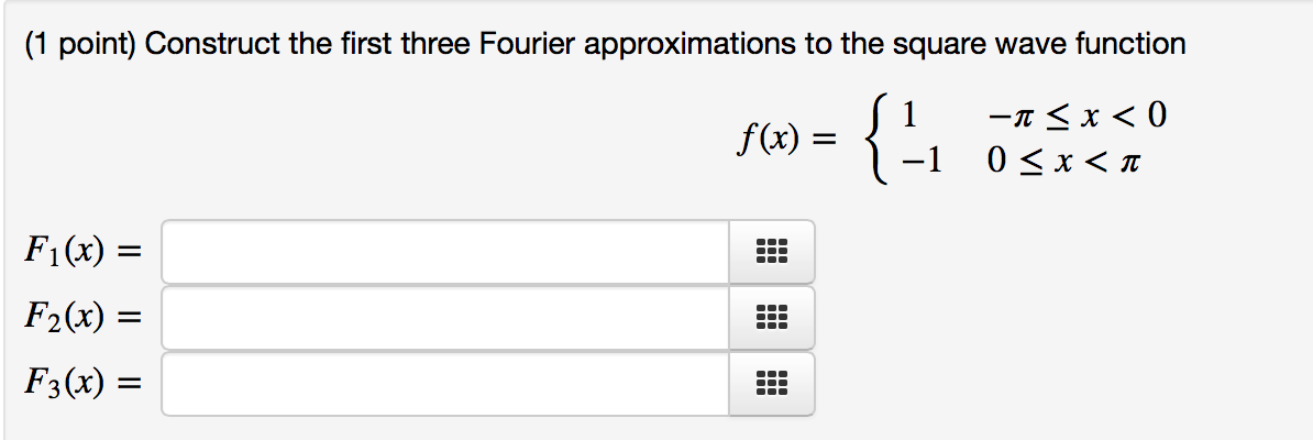 Solved 1 Point Construct The First Three Fourier 