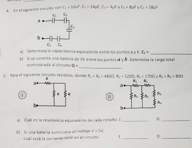 Solved En el siguiente circuito, con C1-12?, c2-14?F,C3:4?F | Chegg.com